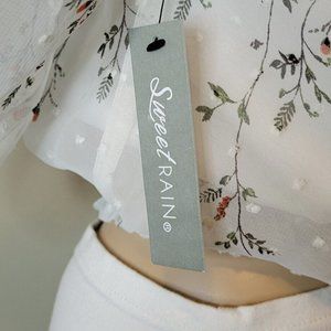 Sweet Rain | Tops | Nwt Womans Sz S Sweet Rain 0 Polyester Sheer Floral ...
